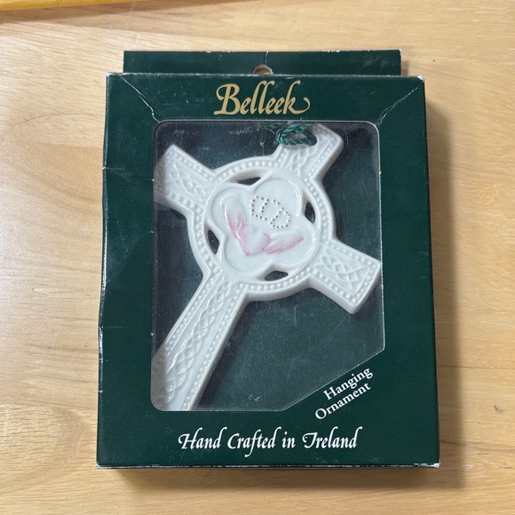 Belleek | Holiday | Belleek Porcelain Claddagh Celtic Cross Hanging ...